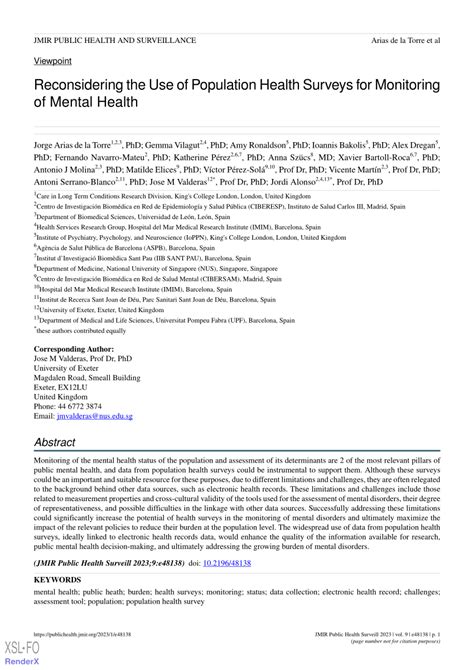 Pdf Reconsidering The Use Of Population Health Surveys For Monitoring Of Mental Health