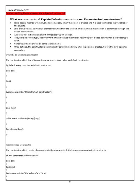 Java Program Pdf Programming Constructor Object Oriented