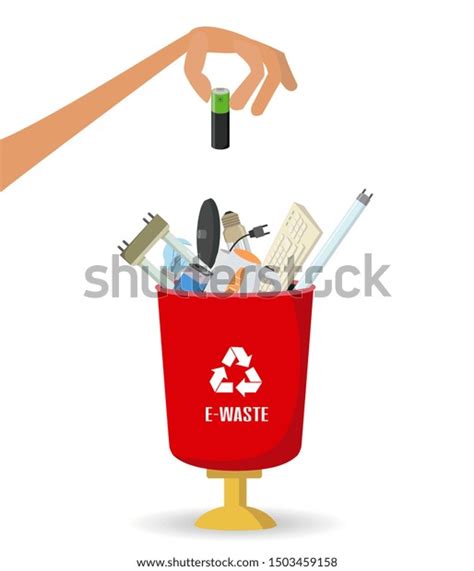 Man Throws Garbage Into Ewaste Container Stock Illustration 1503459158 Shutterstock