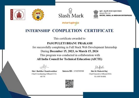 Bhanu Prakash On Linkedin Fullstack Webdevelopment Internship Apsche Aicte Virtualinternship