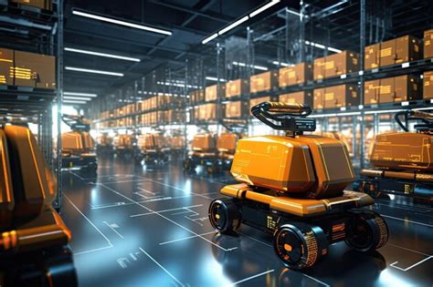 Premium Ai Image Robot Working In Warehouse Automation And Products Robotics And Ai Future Of
