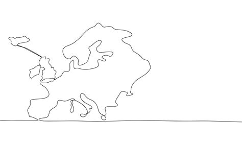 Map Of Europe One Line Continuous Europe Line Art Hand Drawn Art