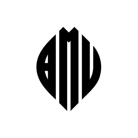 Bmu Circle Letter Logo Design With Circle And Ellipse Shape Bmu
