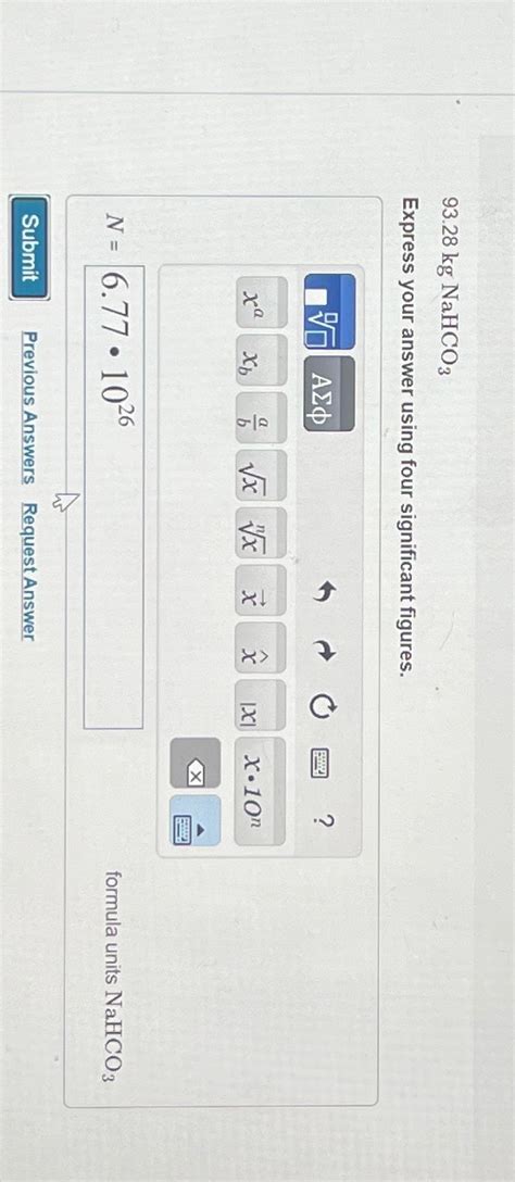 Solved 93 28kgnahco3express Your Answer Using Four