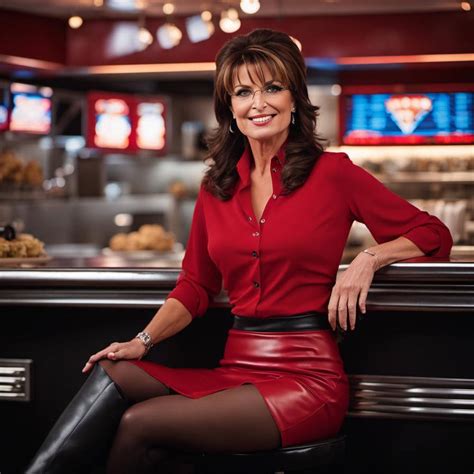 Sarah Palin Waitress Diner Red Leather By Susannesoutien On Deviantart