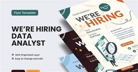 Hiring Data Analyst Flyer Ai And Eps Template Print Templates Ft Hiring
