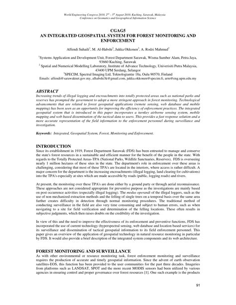Pdf An Integrated Geospatial System For Forest Monitoring And Enforcement