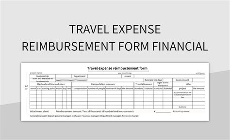 Travel Expense Reimbursement Form Financial Excel Template And Google