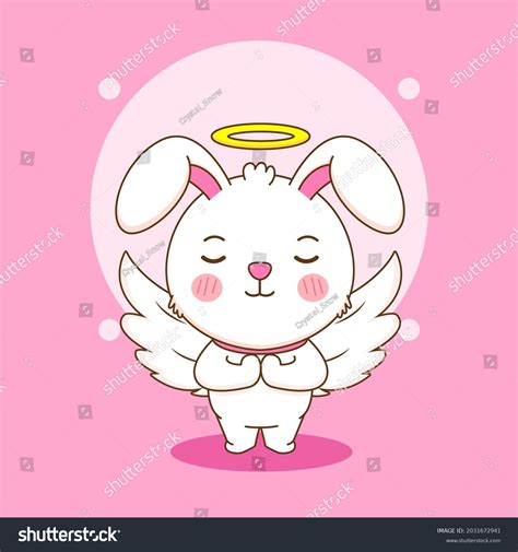 Cute Angel Rabbit Character Cartoon Design Stock Vector Royalty Free