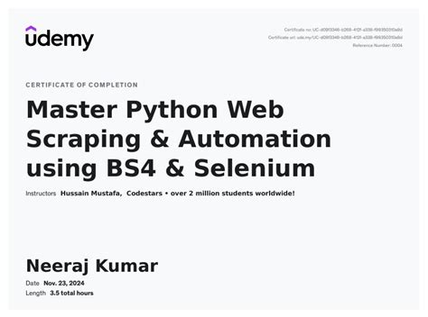 Webscraping Python Beautifulsoup Automation Selenium Udemy