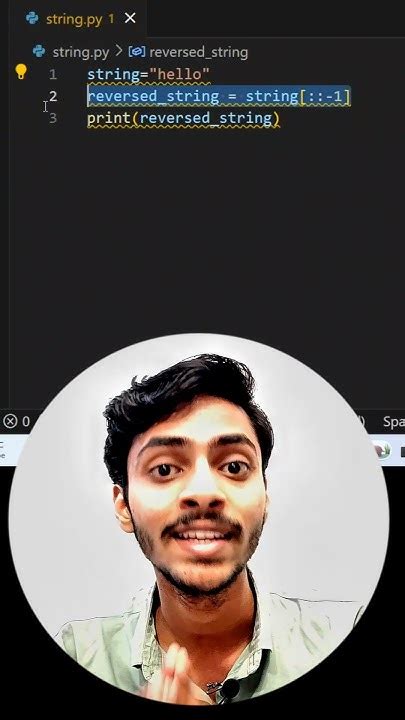 Reverse String In Python 😱 Shorts Python Codingpythonprogramming
