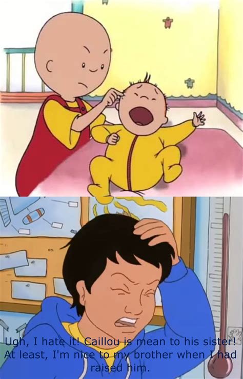 Carlos Reaction To Caillou Pinches Rosie By Dmonahan9 On Deviantart