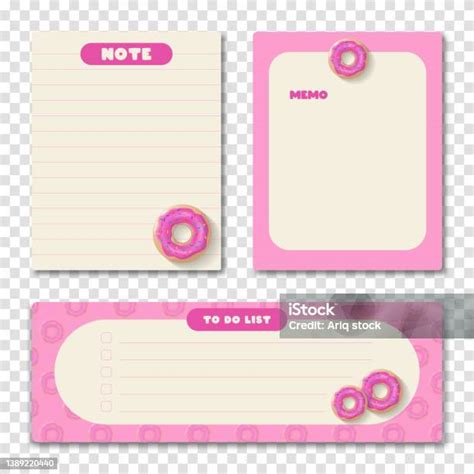 귀여운 메모 템플릿 줄무늬 노트 빈 노트북의 컬렉션 의제 일정 기획자 체크리스트 노트북 카드 및 기타 문구류에 대한 템플릿 벡터