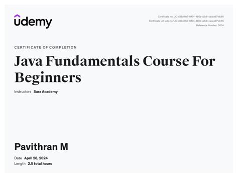 Pavithran M On Linkedin Java Udemycertification Softwaredevelopment