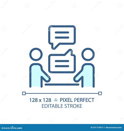 2d Customizable Thin Linear Blue Communication Icon Stock Illustration
