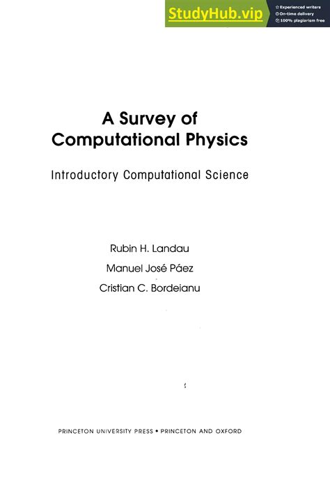 A Survey Of Computational Physics Introductory Computational Science Pdf