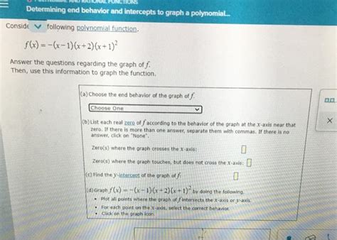 Solved Determining End Behavior And Intercepts To Graph A