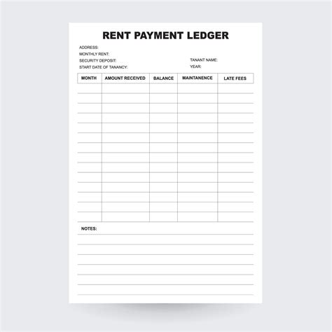 Rental Payment Ledger Template