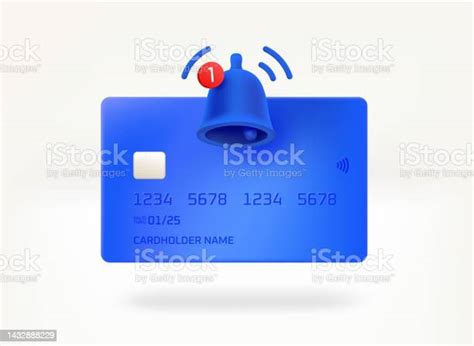 알림 아이콘이 있는 플라스틱 뱅킹 카드입니다 3d 벡터 일러스트 레이 션 구매에 대한 스톡 벡터 아트 및 기타 이미지 구매 신용 카드 3차원 형태 Istock