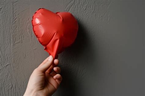 Premium Photo Hand Holding A Deflated Heartshaped Balloon