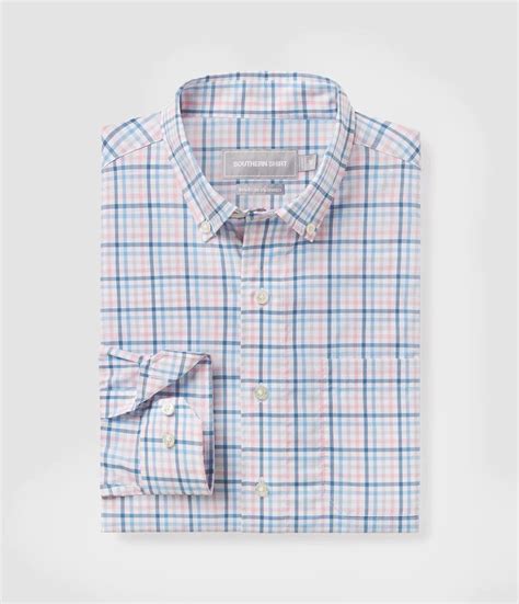 Samford Check In Blue Pearl Button Down By Southern Shirt Co — Pecan Row