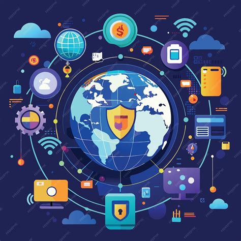 World Cyber Security Map Cyberspace Internet Digital Technology