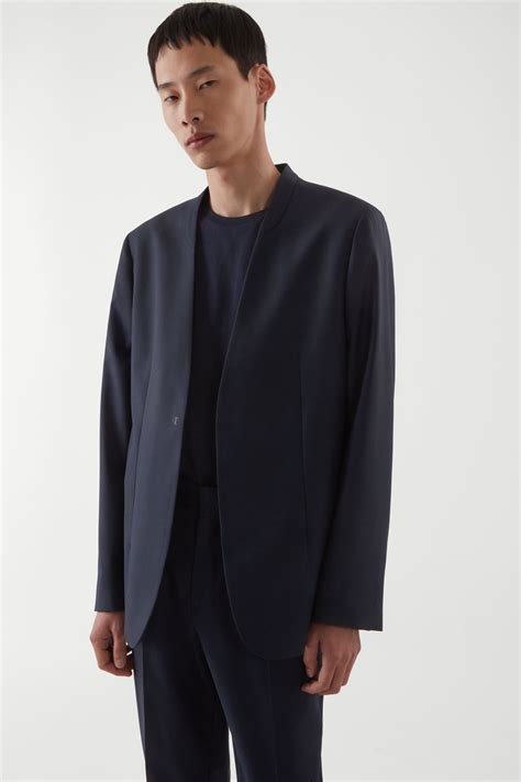 ПИДЖАК БЕЗ ВОРОТНИКА Блейзер Мужской пиджак Мужской костюм