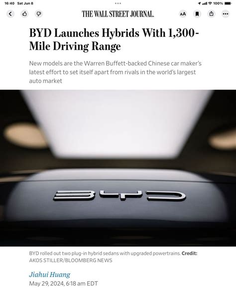 John Keith King On Linkedin Byd The Chinese Automaker Backed By