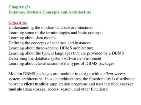 PPT Chapter Database System Concepts And Architecture PowerPoint Presentation ID