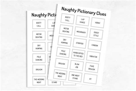 Pictionary Words Printable Cards