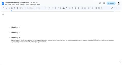 Google Docs Collapsible Sections