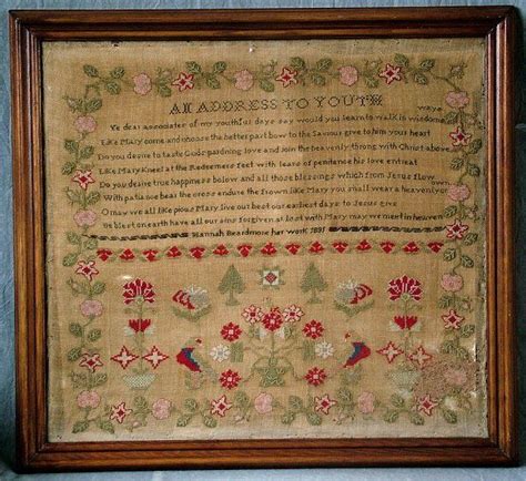 1831 Sampler By Hannah Beardmore Antique Samplers Vintage Samplers