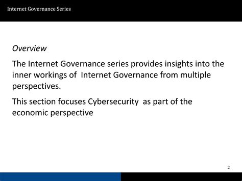 Introduction To Internet Governance And Cyber Security Odp