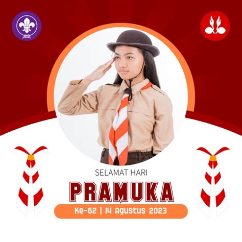 Merah Putih Modern Selamat Hari Pramuka Templat Postermywall