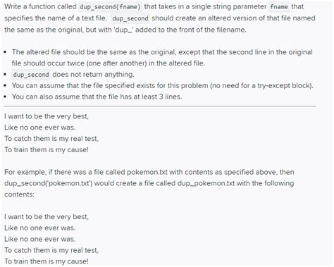 solved write a function called dup second fname that takes
