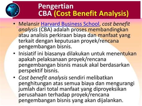 Fundamental Of Cba Cost Benefit Analysis Cost Benefit Analysis Cba
