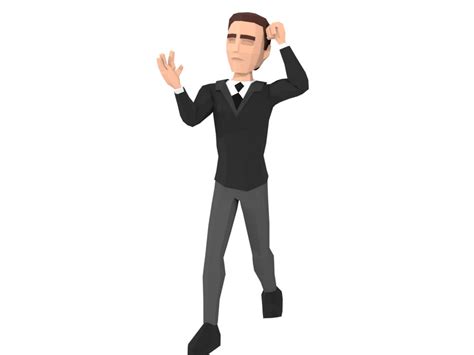 Low Poly Business Elegant Man 3d Rigged Model 3d Model 5 Obj Dae