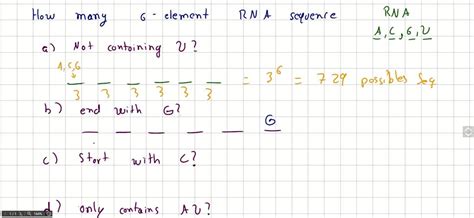 How Many 6 Element Rna Sequences A Do Not Contain U B End With Gu C Start With C D