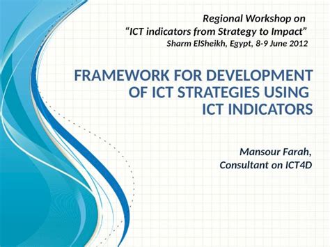 Pptx Framework For Development Of Ict Strategies Using Ict Indicators