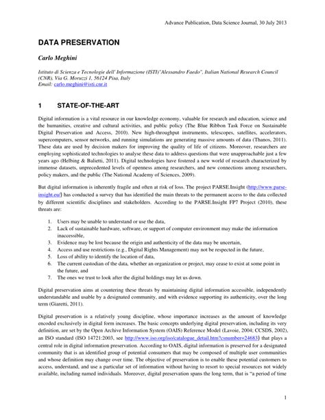 Pdf Data Preservation