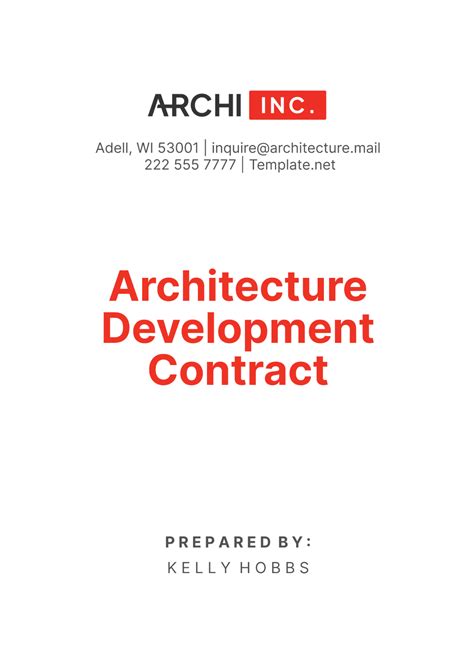 Free Architecture Development Contract Template Edit Online