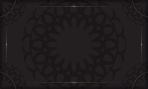 고급 장식과 로고와 텍스트에 대한 장소와 검은 배너 템플릿 빈티지 패턴엽서 인쇄 디자인 용 템플릿 0명에 대한 스톡 벡터 아트 및 기타 이미지 Istock