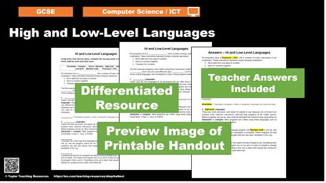 High And Low Level Languages Computer Science Full Lesson