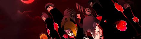 Akatsuki Members In Dark Red Moon Night Hd Wallpaper Download