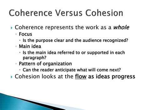Cohesion And Coherence