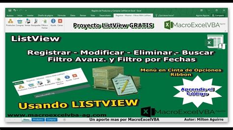 Registros Y Filtros Avanzados Con Listview En Excel Gratis Macroexcelvba Aguirre Youtube