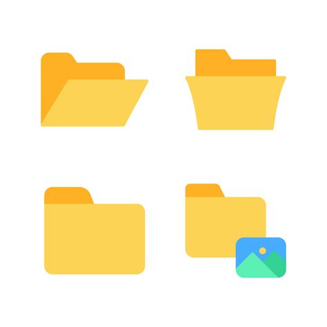 Photography Icons Set Open Folder Document Folder Folder Images Perfect For Website Mobile