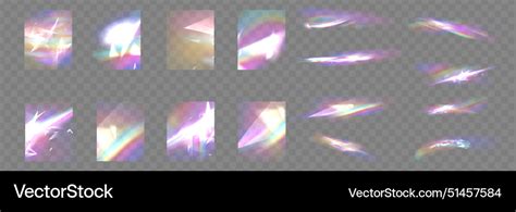 Crystal Light Glasses Effect Sparkle Prism Glare Vector Image
