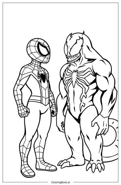 Spiderman Venom Face Coloring Page 2025