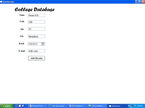 Data Validations In Wpf